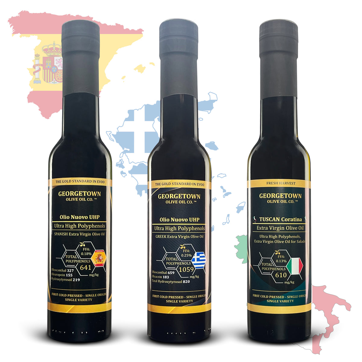 Greek EVOO | Ultra High Polyphenols Set | Georgetown Olive Oil Co.