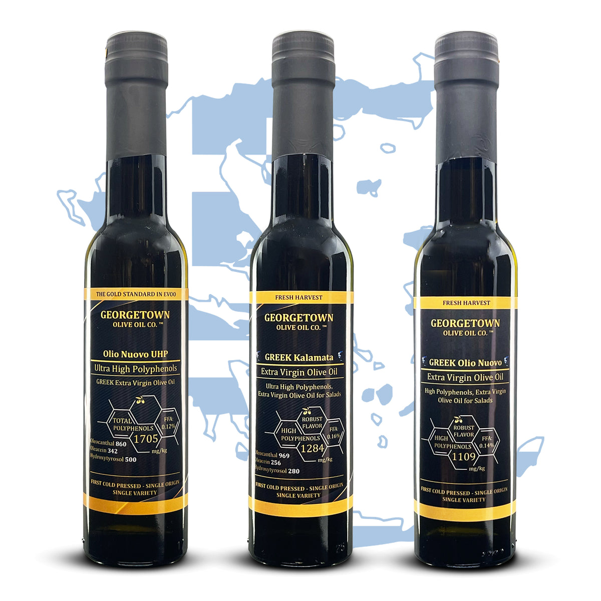 Greek EVOO | Ultra High Polyphenols Set | Georgetown Olive Oil Co.