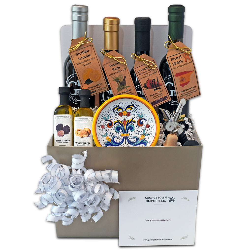 Gourmet Gift Basket | Olive Oil and Balsamic Vinegar Gift – Georgetown ...