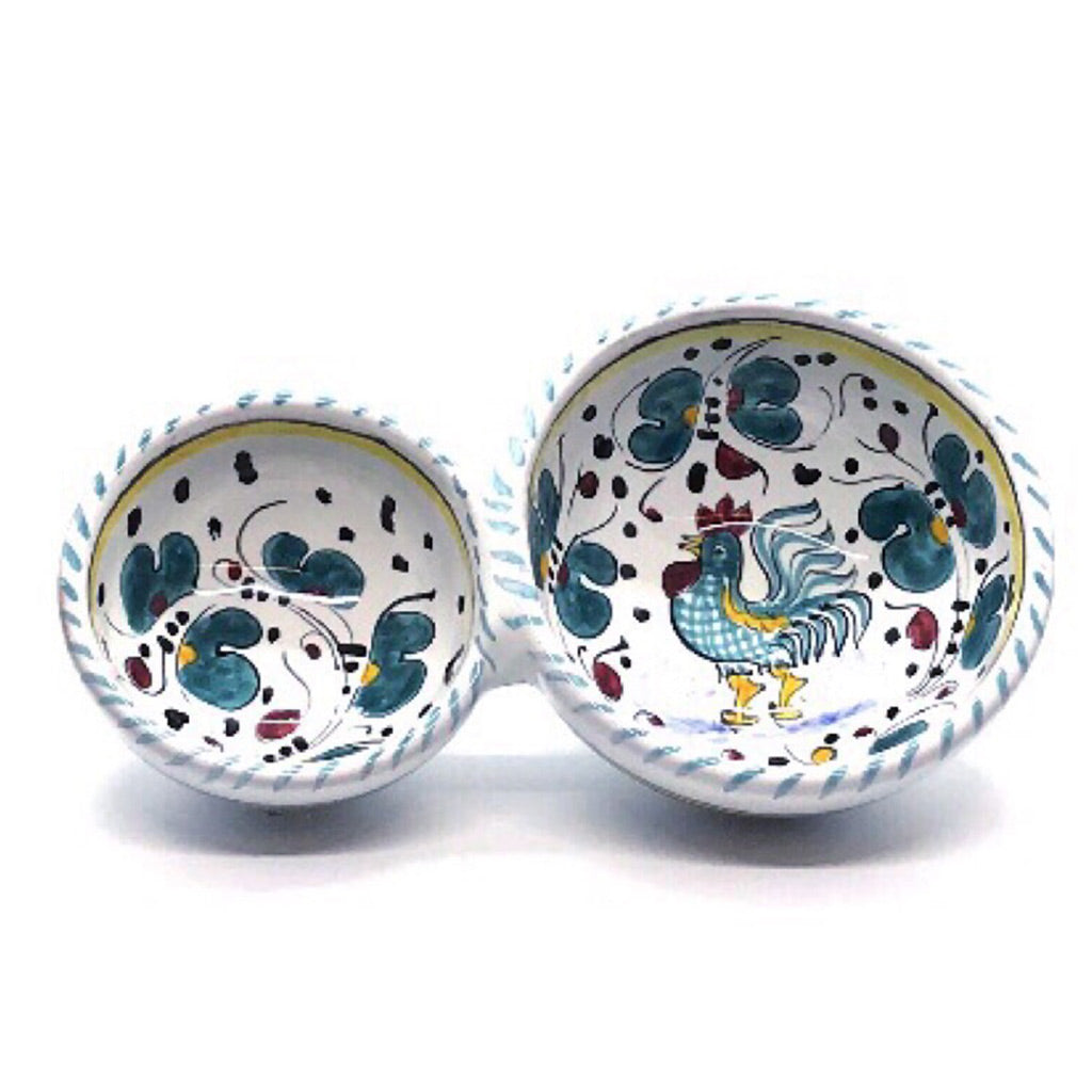 Italian Ceramics Olive Holder ORVIETO GREEN | Georgetown Olive Oil Co.