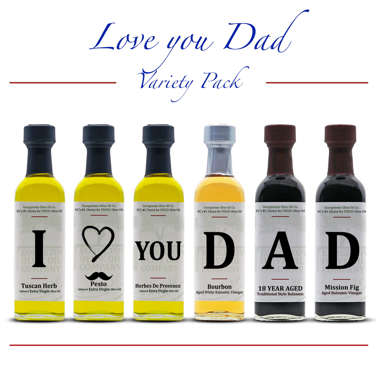 Love You Dad Oil and Vinegar Variety Pack | Georgetown Olive Oil Co.